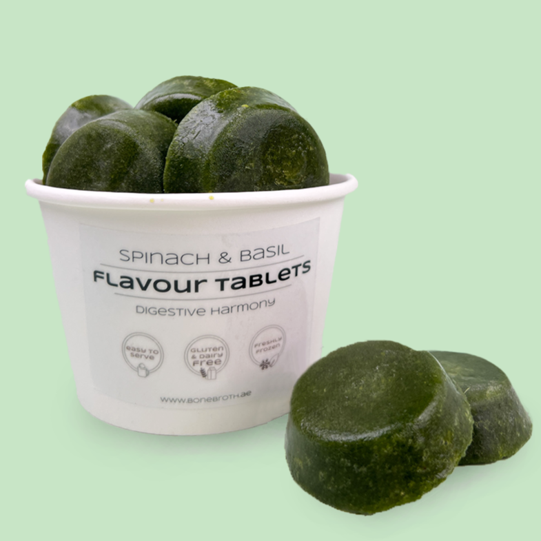 Spinach & Basil - Digestive Harmony - HAPI Flavour Tablets – HAPI Bone ...